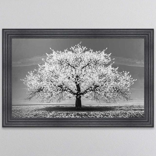 White/Yellow Cherry Tree Framed Liquid Artwork | Abbeygate Lighting