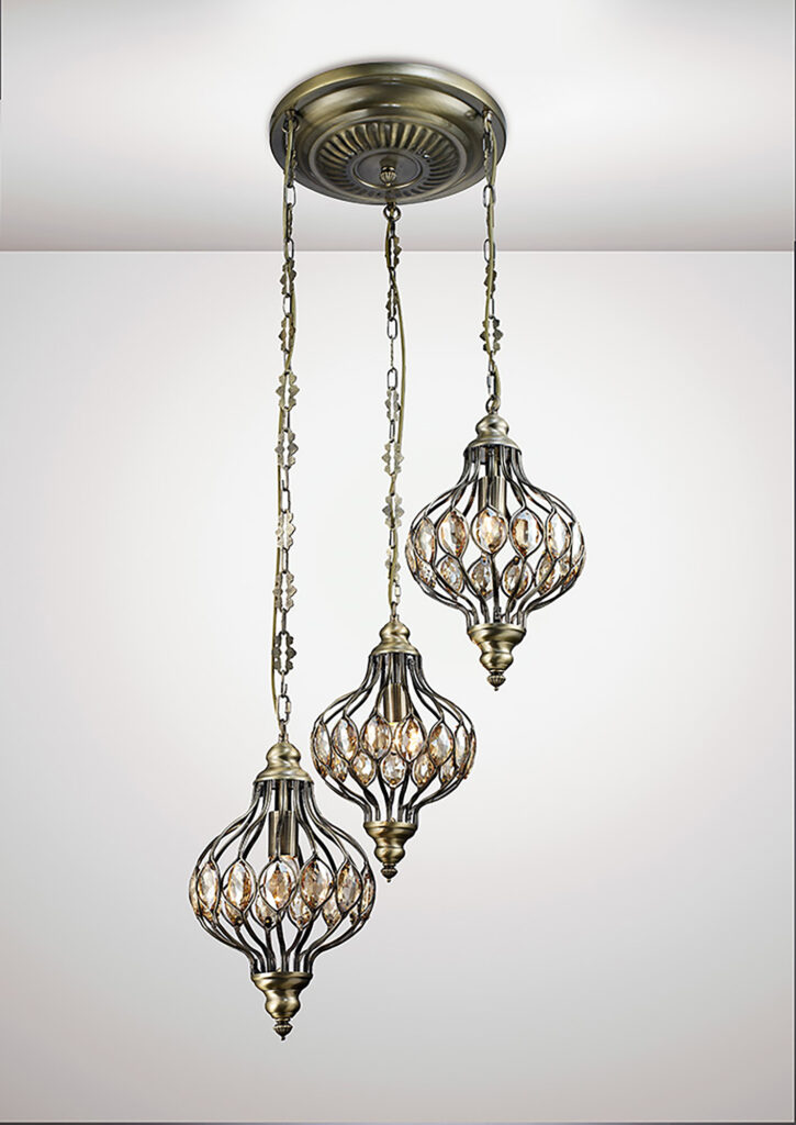 Marisa 3 Light Cluster Pendant - Abbeygate Lighting